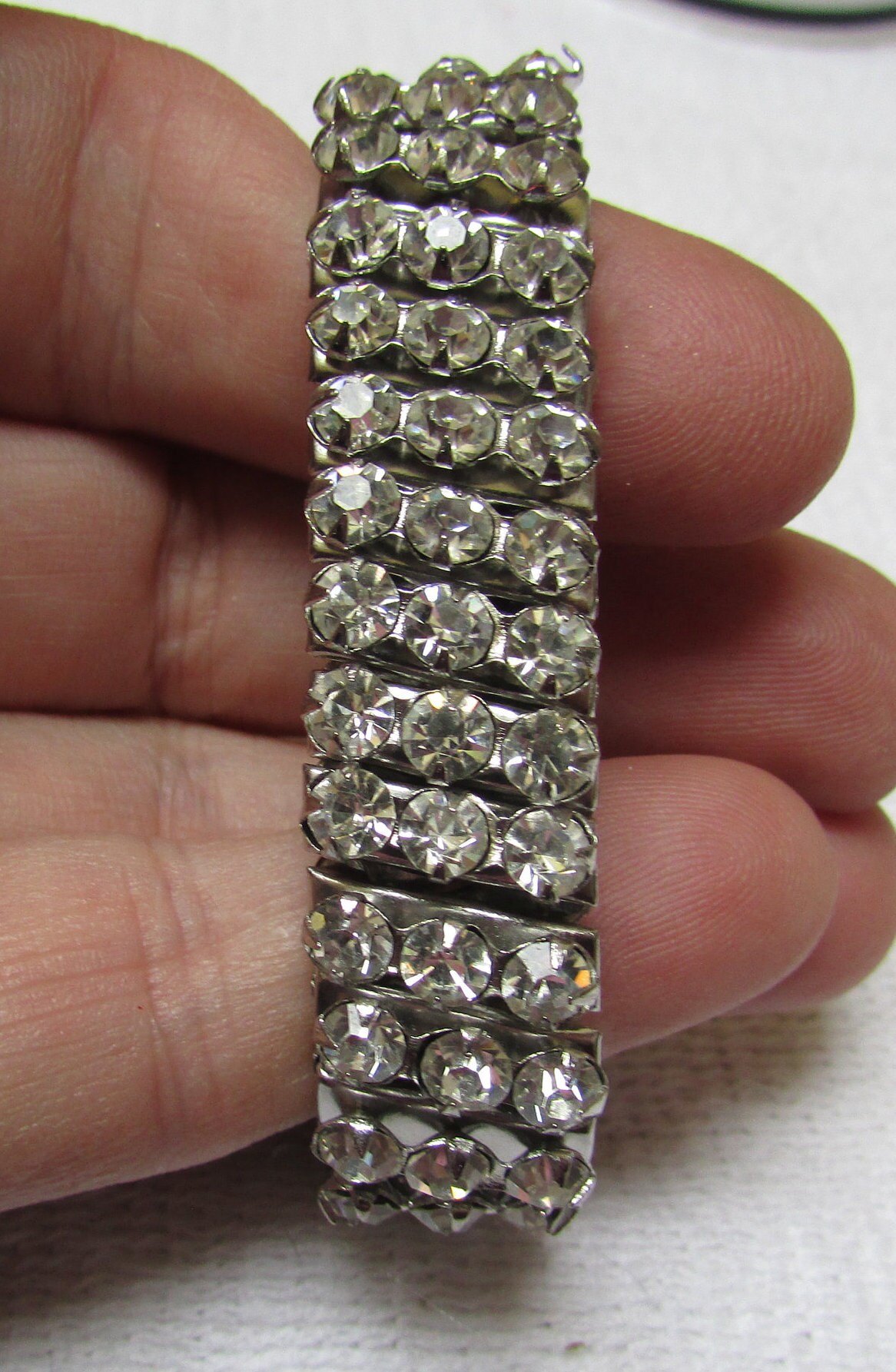Vintage Rhinestone Expansion Bracelet 3 Row Rhinestones | Etsy