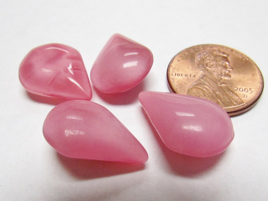 Vintage RARE Pink Glass Moonstone Moonglow Pear Rhinestone Chatons Size ...