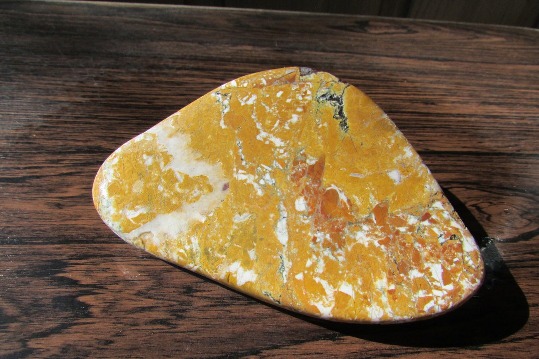Vintage Moss Jasper Agate Thick Slice Rust, Gold and White Slab ...