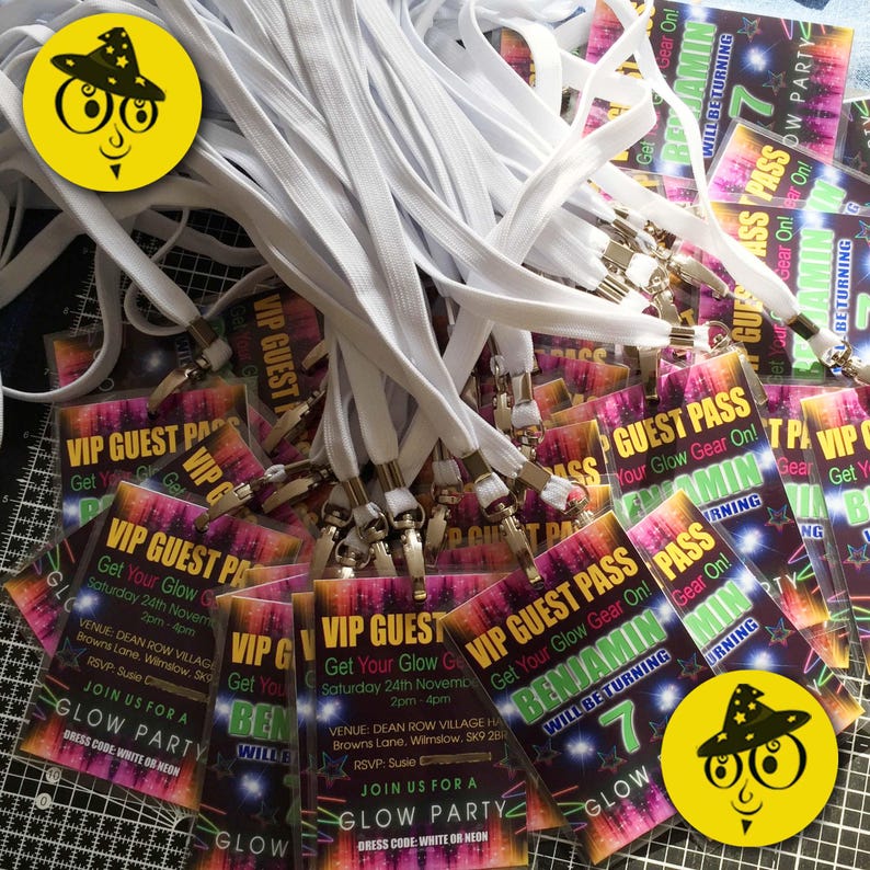 Personalised Festival Birthday Party Lanyards, VIP Pass, Girls or Boys ...