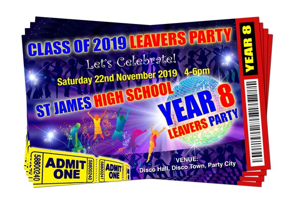 LEAVERS PARTY INVITATIONS X4 School Leavers College - Etsy