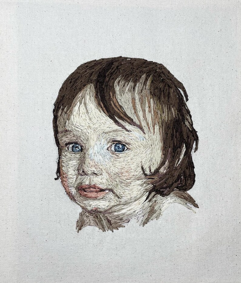 Custom Hand Embroidered Portrait embroidery Art Commission Thread ...