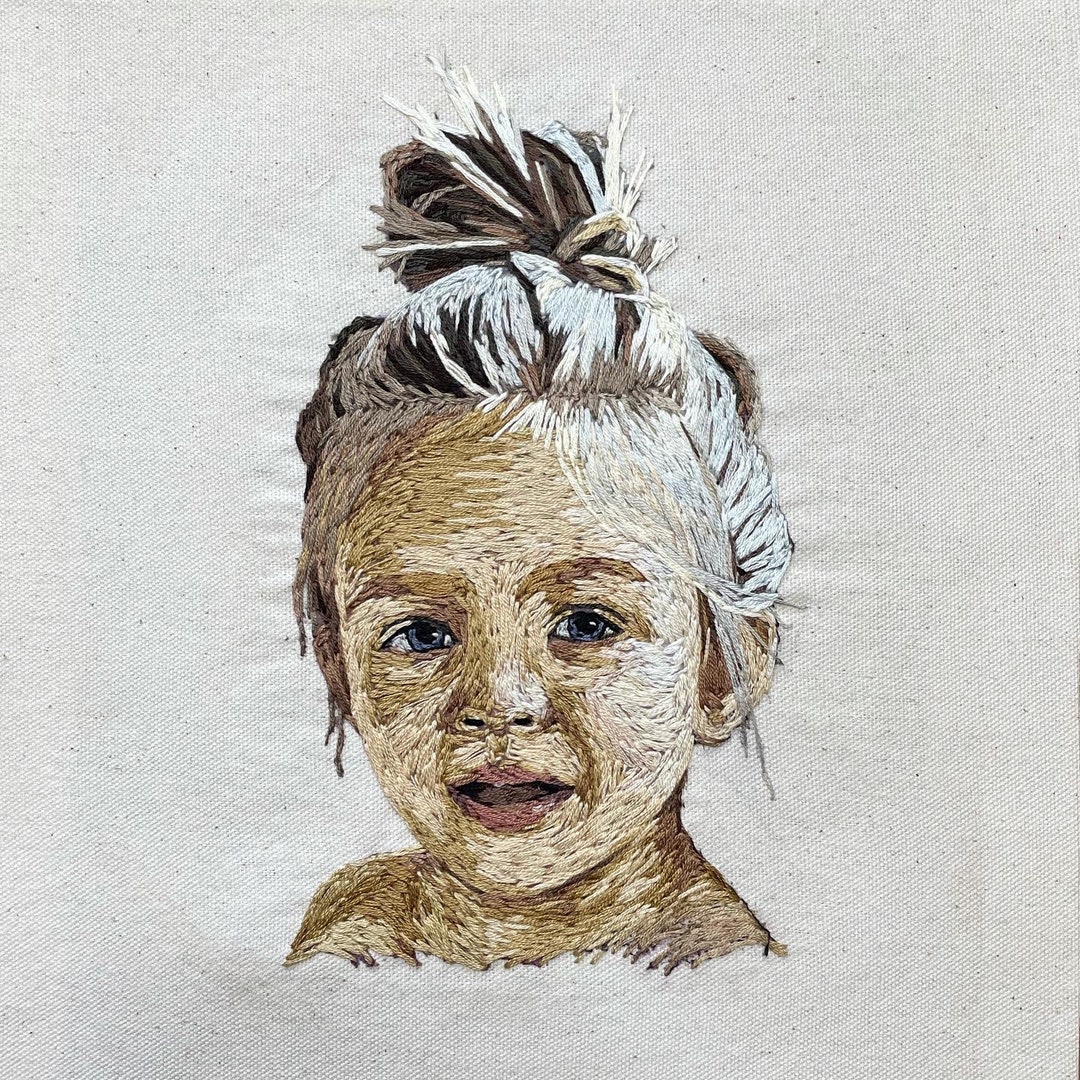 Custom Hand Embroidered Portrait embroidery Art Commission Thread ...