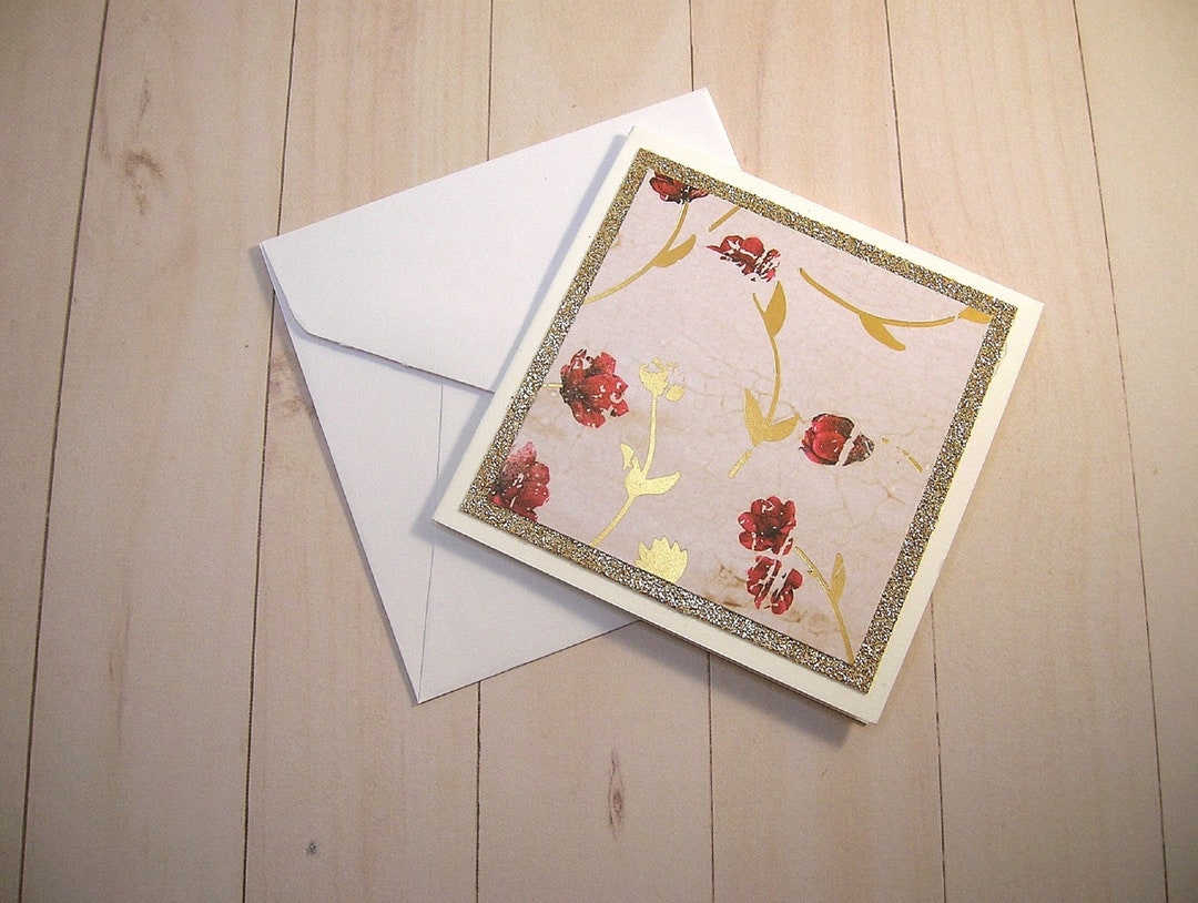 6 Mini Cards & Envelopes 3x3 Mini Cards Small Foiled Cards - Etsy