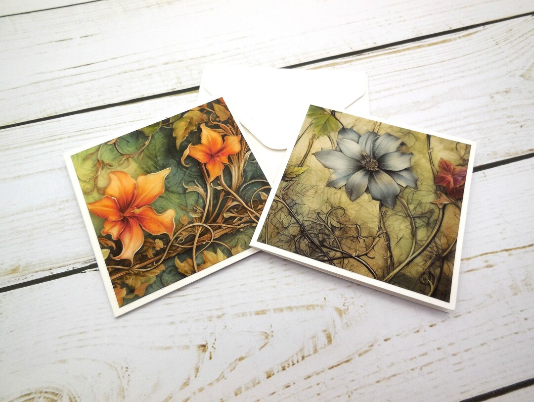 10 Botanical Note Cards With White Envelopes | Nature-inspired ...
