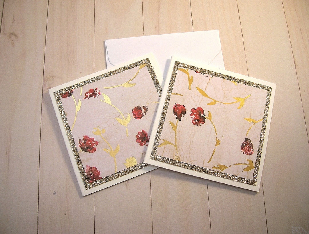 6 Mini Cards & Envelopes | 3x3 Mini Cards | Small Foiled Cards ...