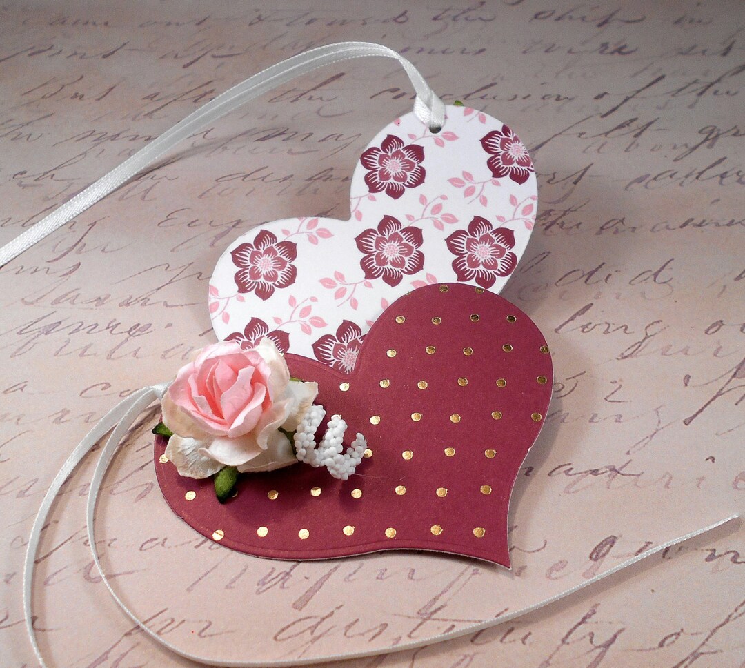 10 Luxury Heart Gift Tags | Double Sided Valentine Tag | Sweetheart ...