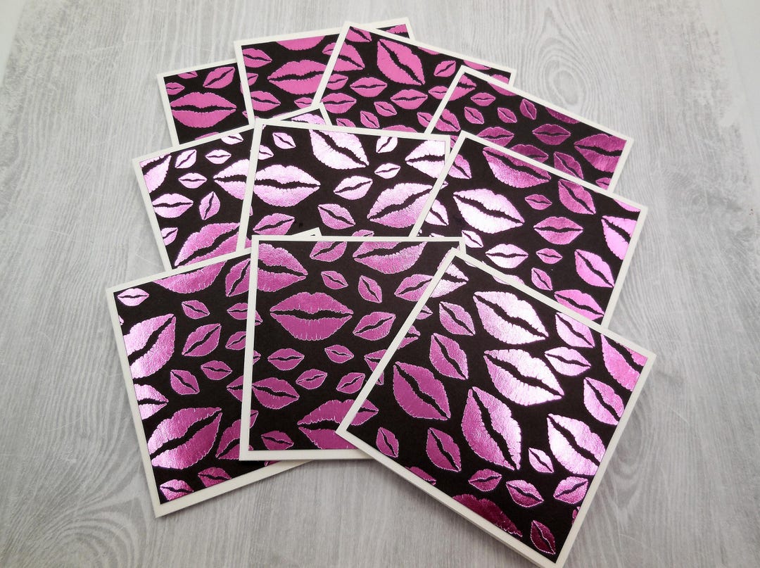 Pink Lips Mini Cards: 3x3 Square Love Note Cards - Etsy
