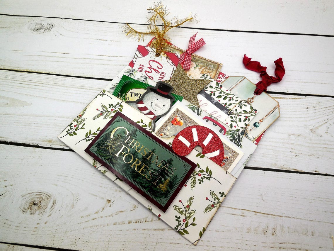 Handmade Ephemera Folder: Christmas Die Cuts & Happy Mail - Etsy