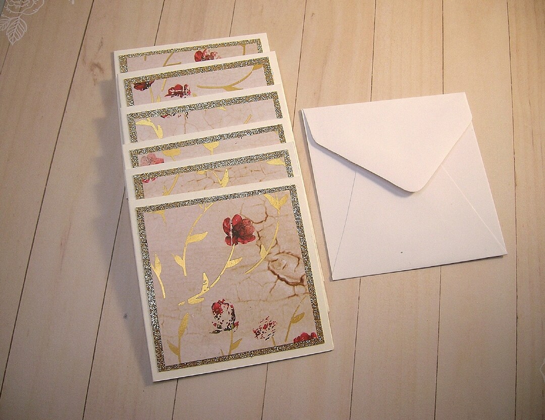 6 Mini Cards & Envelopes 3x3 Mini Cards Small Foiled Cards Kindness ...