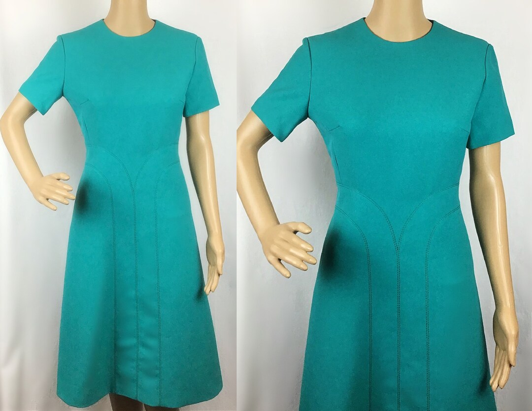 Vintage 1960s Designer Peggy French Couture Label Mid Century Mod Jade ...