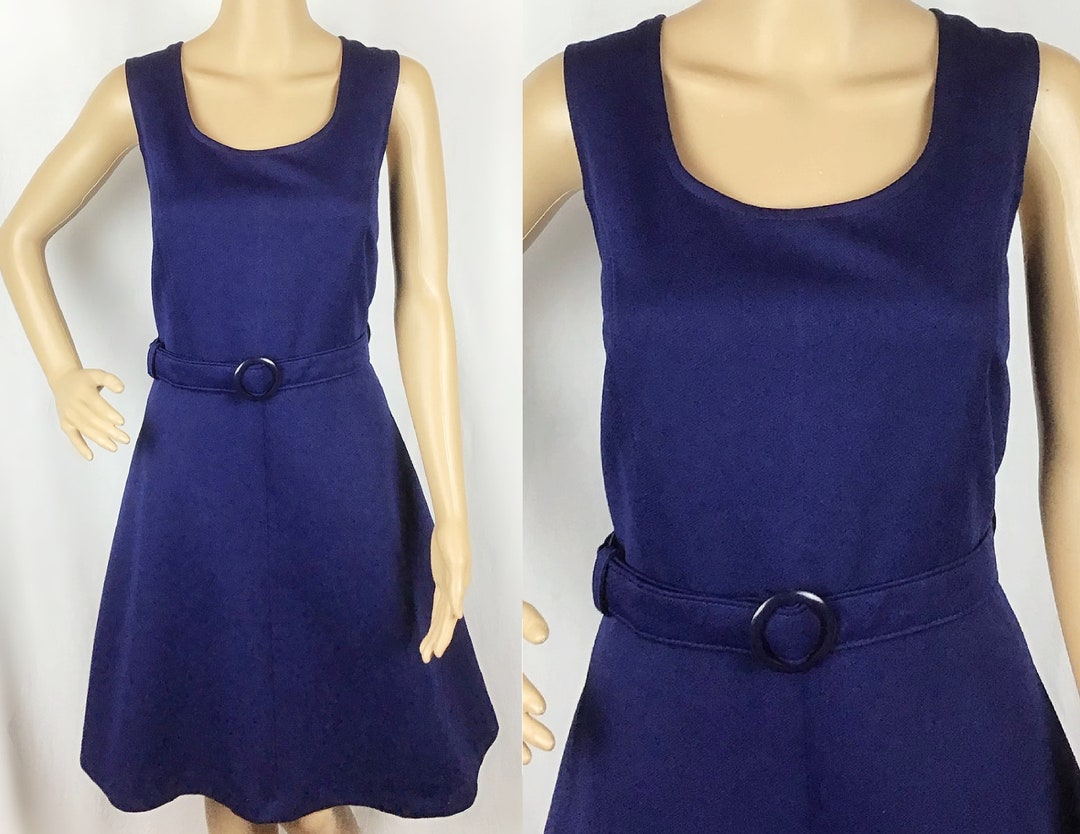 Vintage 1960s Pan-dore Label Mid Century Mod Navy Blue Circle Belt Fit ...