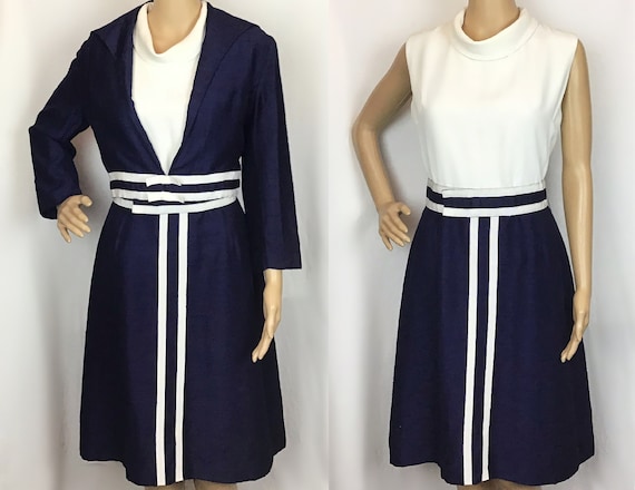 Vintage 1960s Designer Peter Barron Mid Century Mod Navy Blue - Etsy