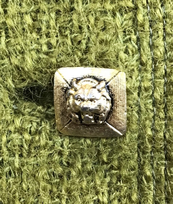 Vintage 1960s Designer Wallis Label Moss Green Wool L… - Gem