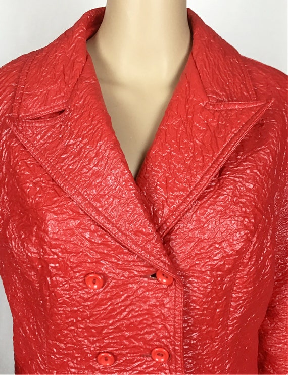 Vintage 1970s Ascot Model Label Mod Red Textured PVC … - Gem