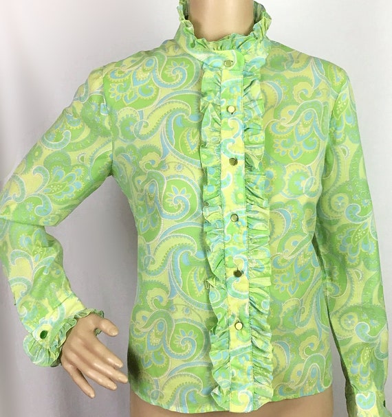 Vintage 1960s St Michael Label Mod Hippie Lime Green … - Gem