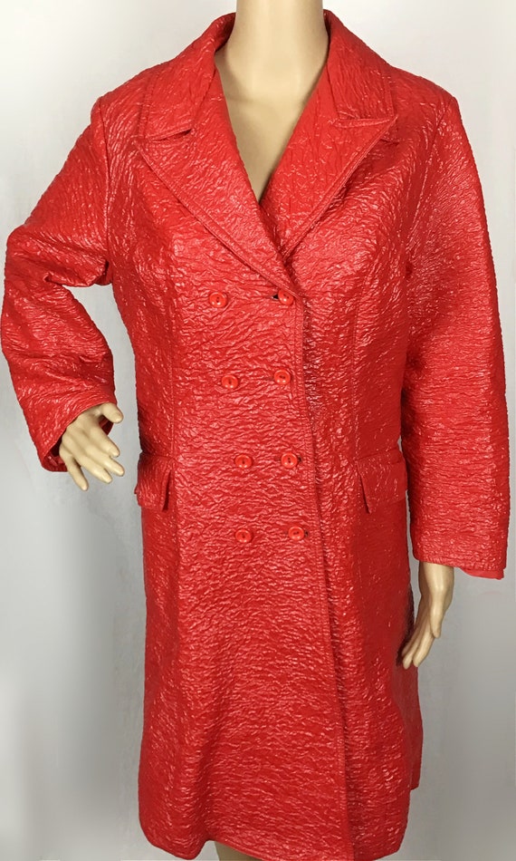 Vintage 1970s Ascot Model Label Mod Red Textured PVC … - Gem
