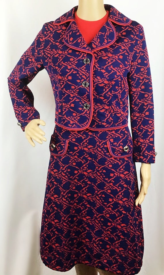 Vintage 1960s Designer Davisella label Mod Twiggy Nav… - Gem