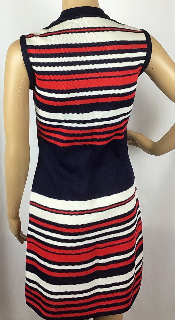 Vintage 1960s St Michael Label Mod Navy Blue Red & Wh… - Gem