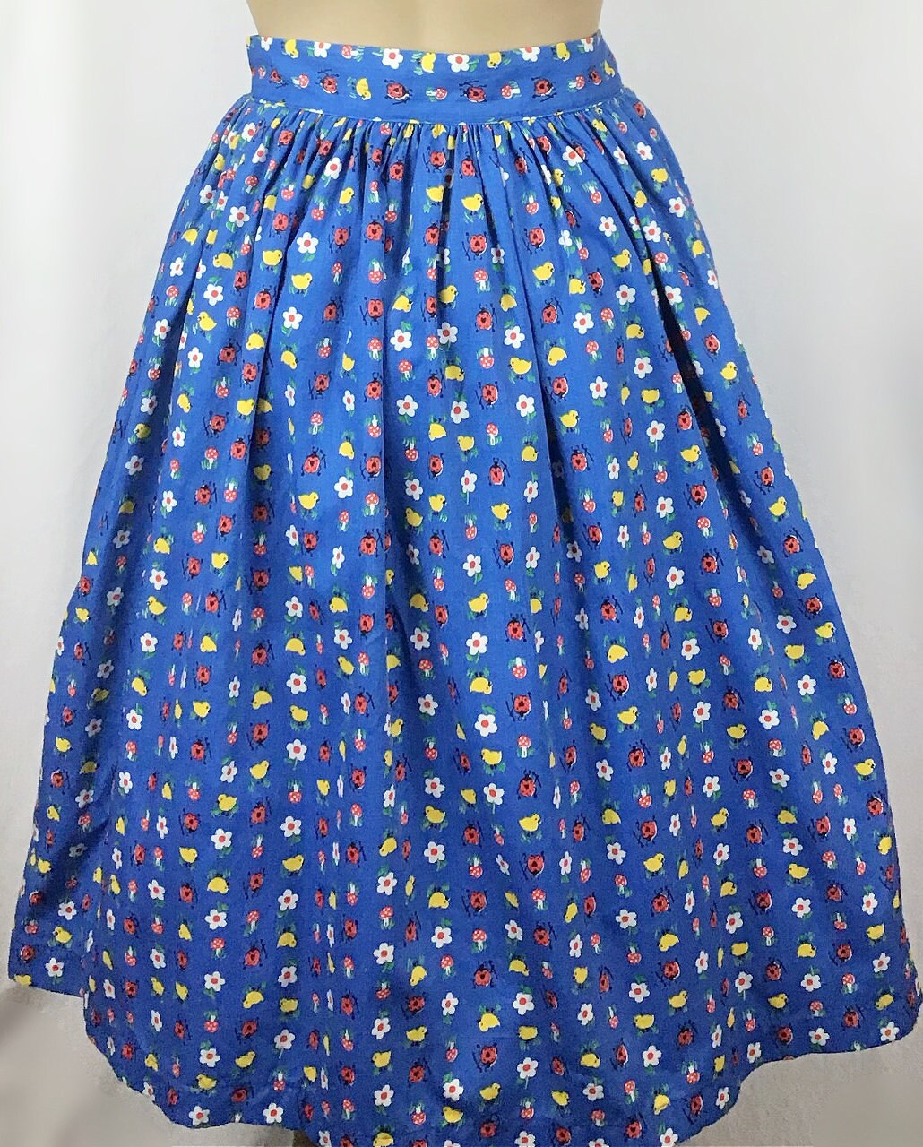 Vintage 1950s Mid Century Pin up Blue Cotton Ladybird - Etsy