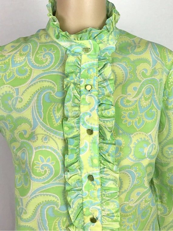 Vintage 1960s St Michael Label Mod Hippie Lime Green … - Gem