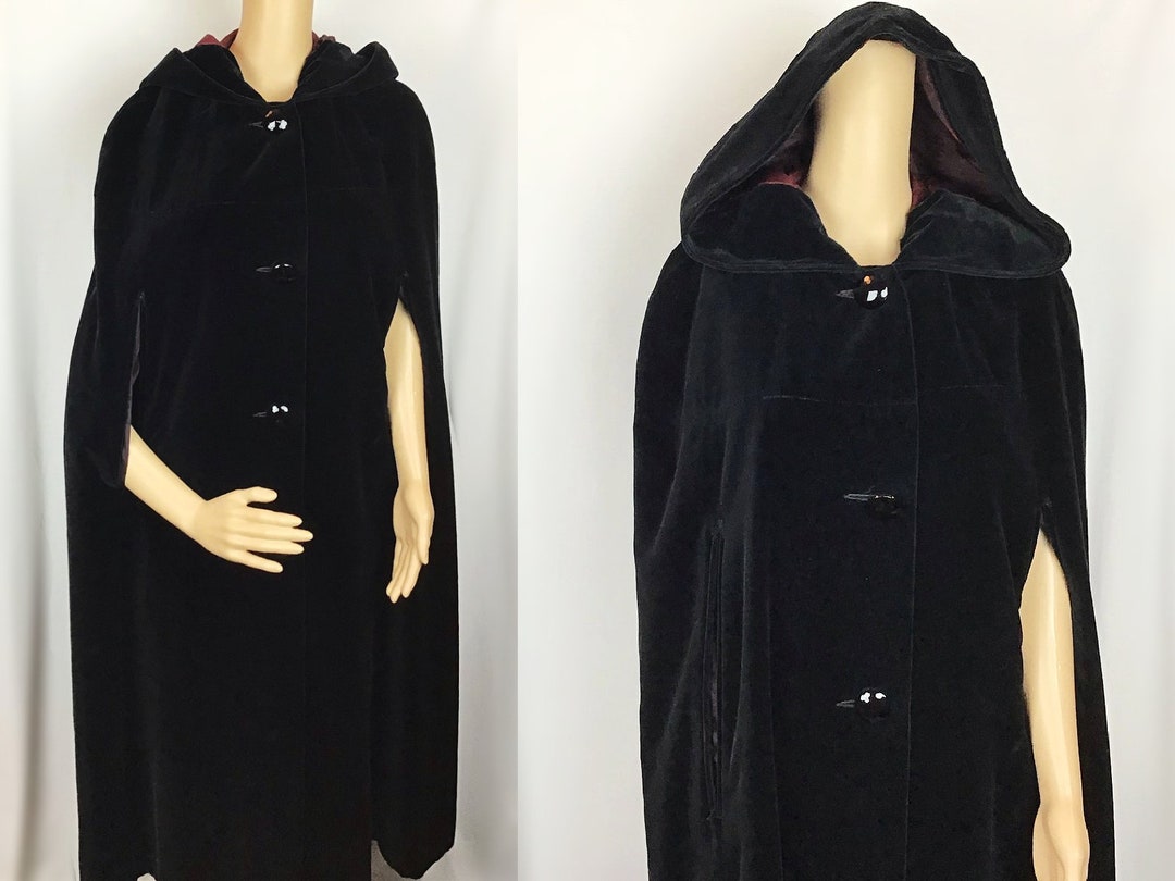 Vintage 1970s Designer Raymond Label Gothic Black Velvet Victorian ...