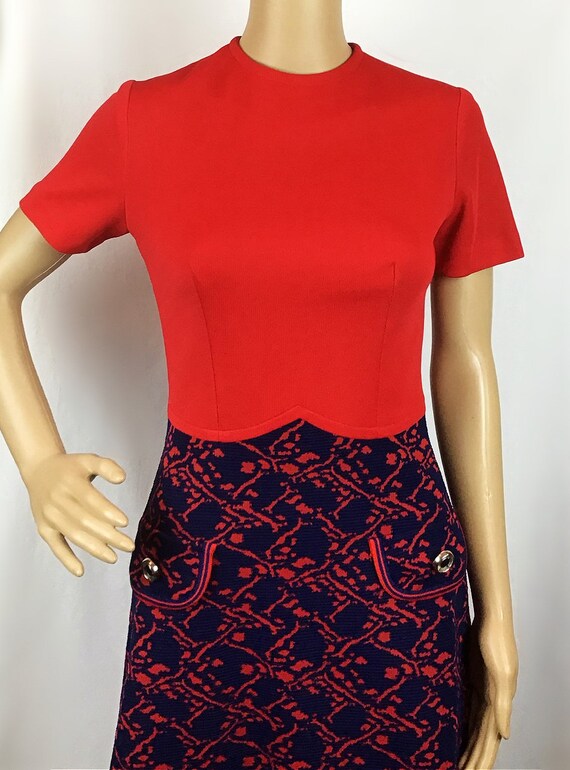 Vintage 1960s Designer Davisella label Mod Twiggy Nav… - Gem