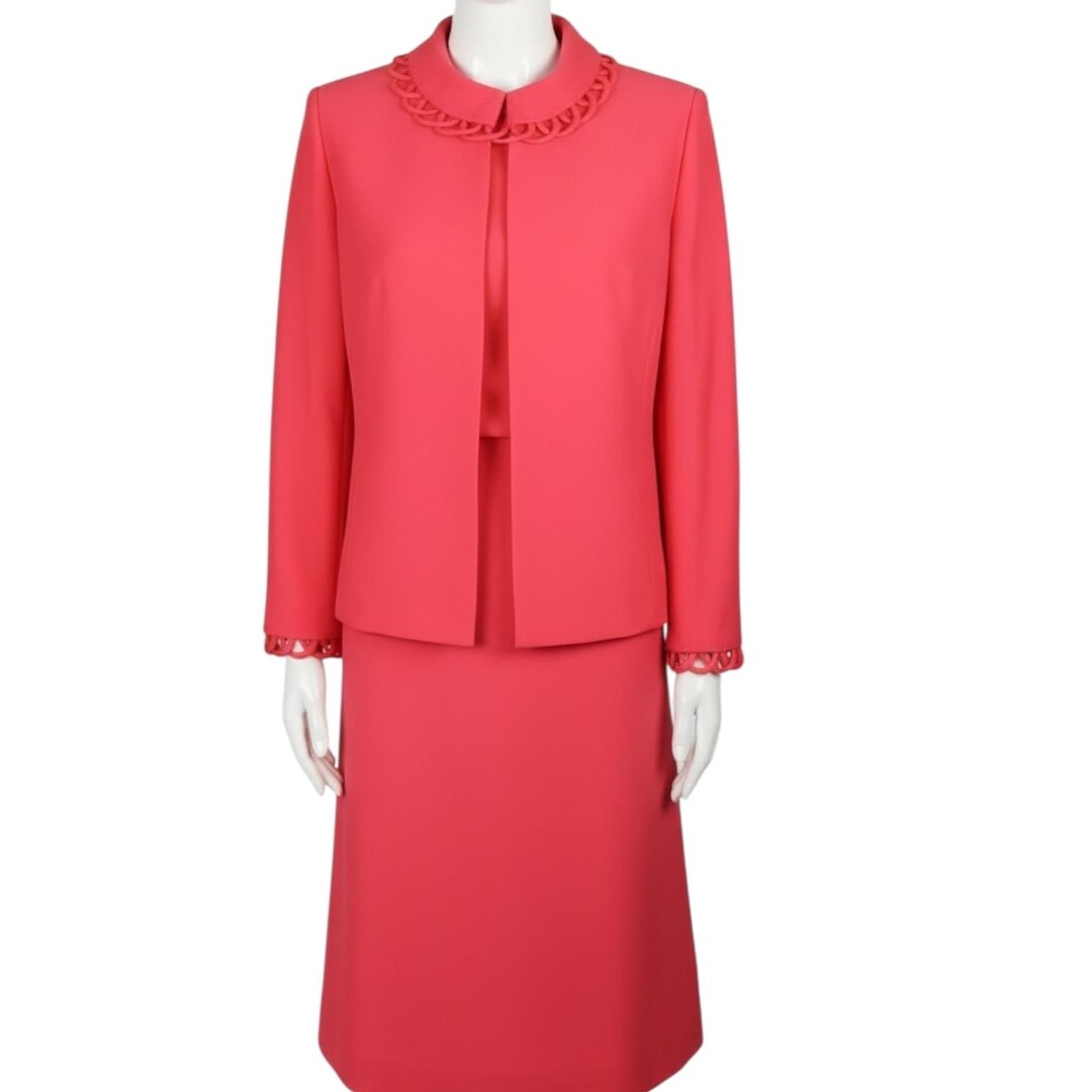 Vintage 1960s Designer Peggy French Couture Mid Century Mod Coral Pink ...