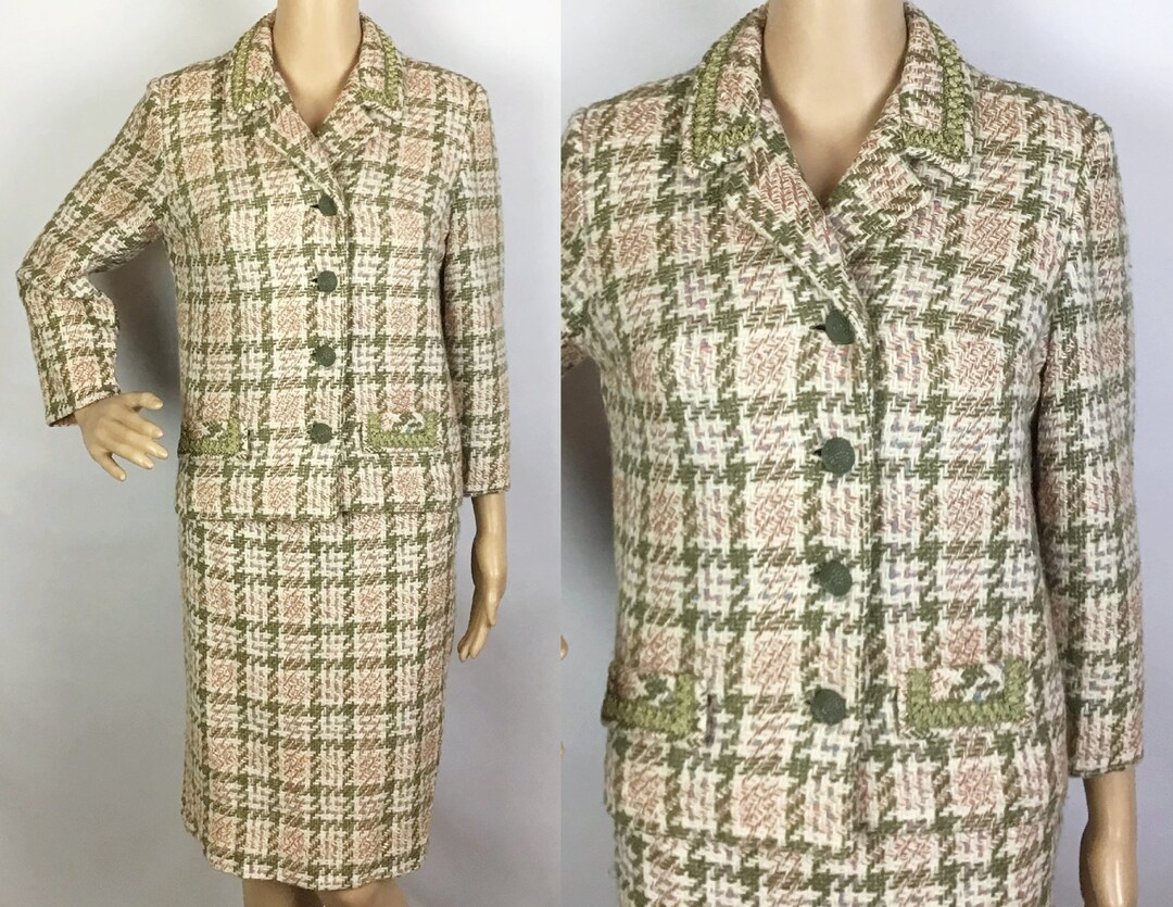 Vintage 1960s Designer London Maid Mid Century Mod Cream, Pink, Green ...