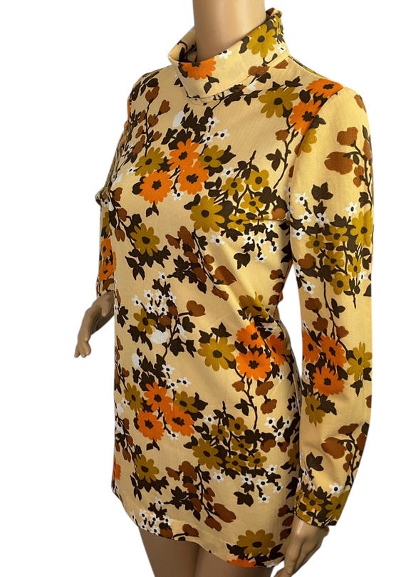 Vintage 1970s St Michael Mod Hippie Tan, Orange & Bro… - Gem