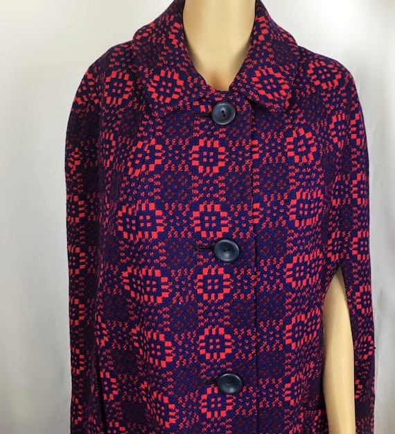 Vintage 60s 70s Shannon label Mod Hippie Navy Blue & … - Gem