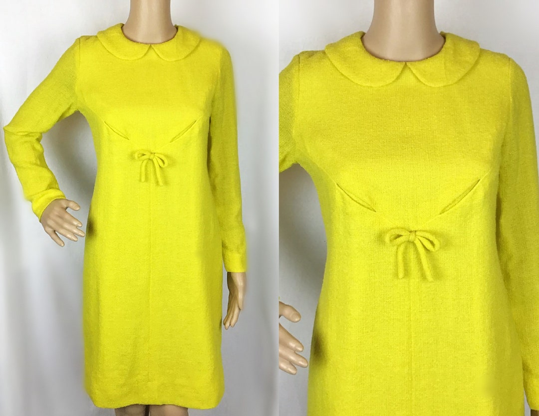 Vintage 1960s Designer Jaeger Label Mid Century Mod Ye Ye Yellow Peter ...