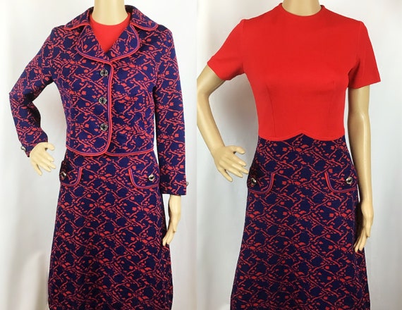 Vintage 1960s Designer Davisella label Mod Twiggy Nav… - Gem