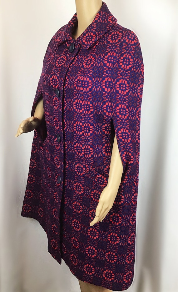 Vintage 60s 70s Shannon label Mod Hippie Navy Blue & … - Gem