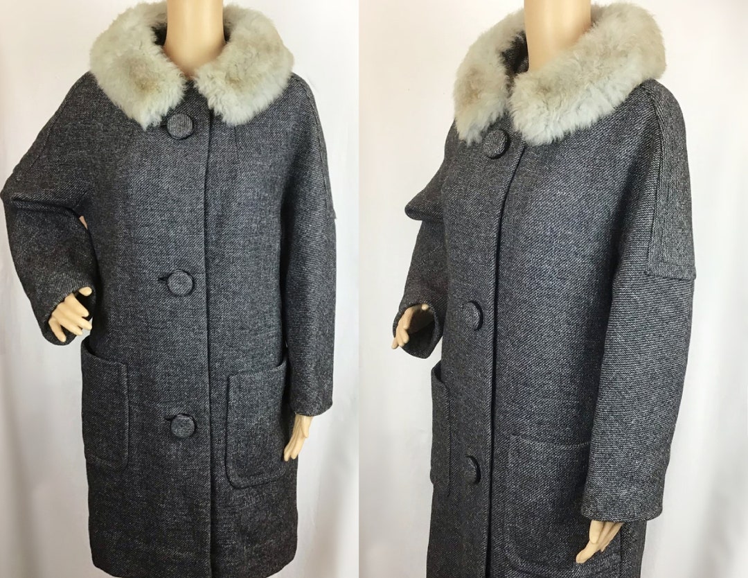 Vintage 1960s Designer London Maid Label Mid Century Mod Grey Tweed ...