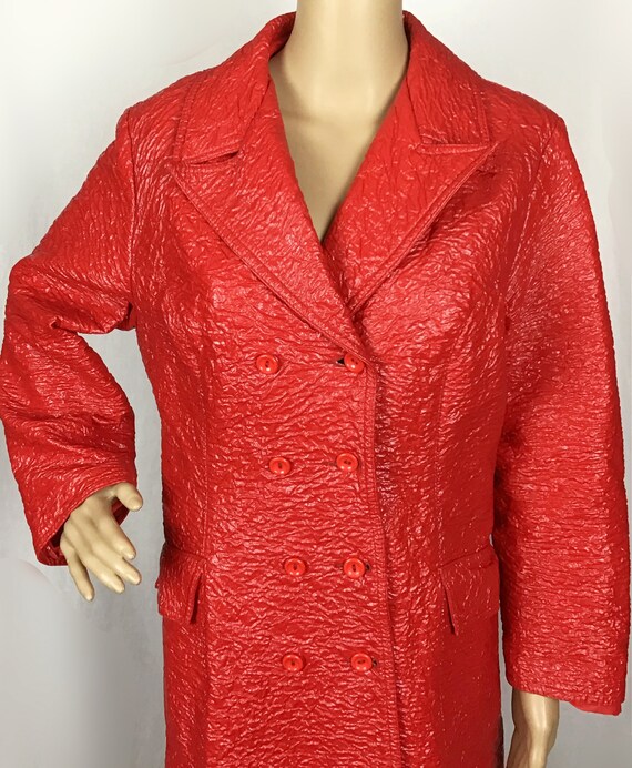 Vintage 1970s Ascot Model Label Mod Red Textured PVC … - Gem