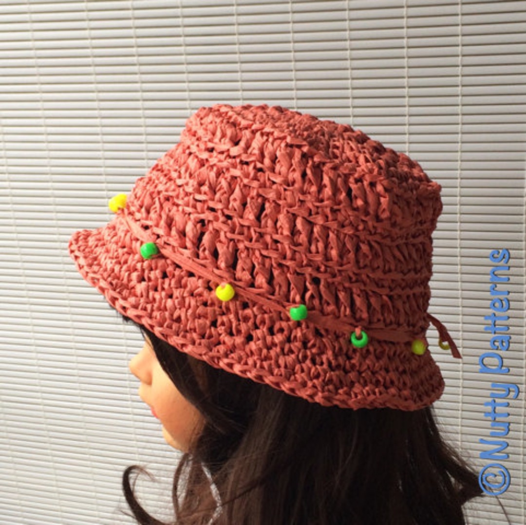 Crochet Pattern Maya Hat PDF Instant Download 497 Sun Hat Raffia Summer ...