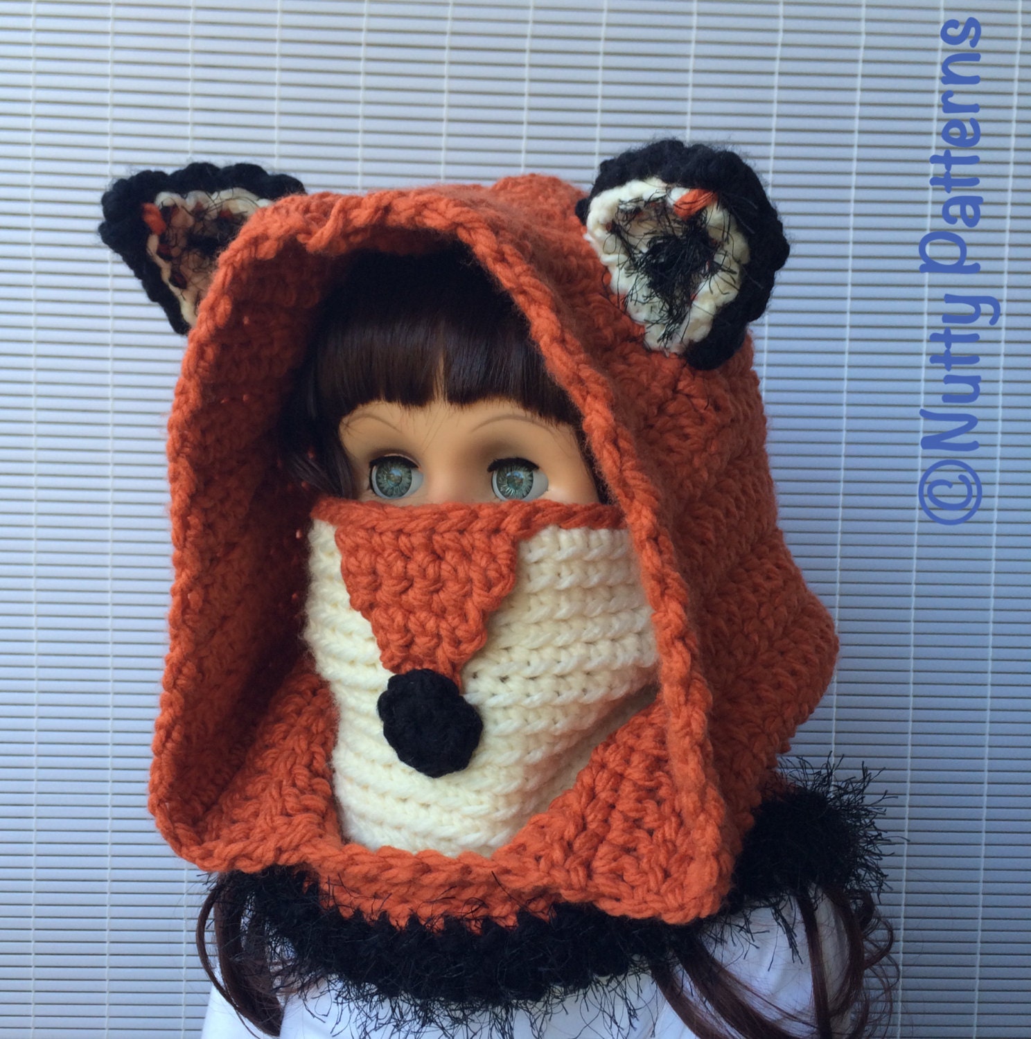 Crochet Patterns * Fox Hooded Cowl * Instant Download Pattern # 484 ...