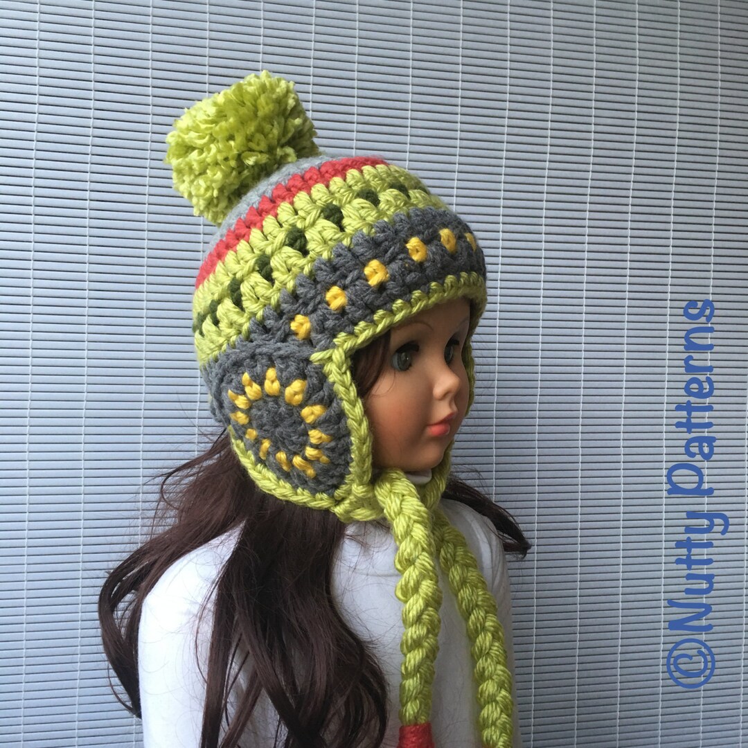 Crochet Patterns * Wheel Hat * Instant Download Pattern #451 * Ear ...