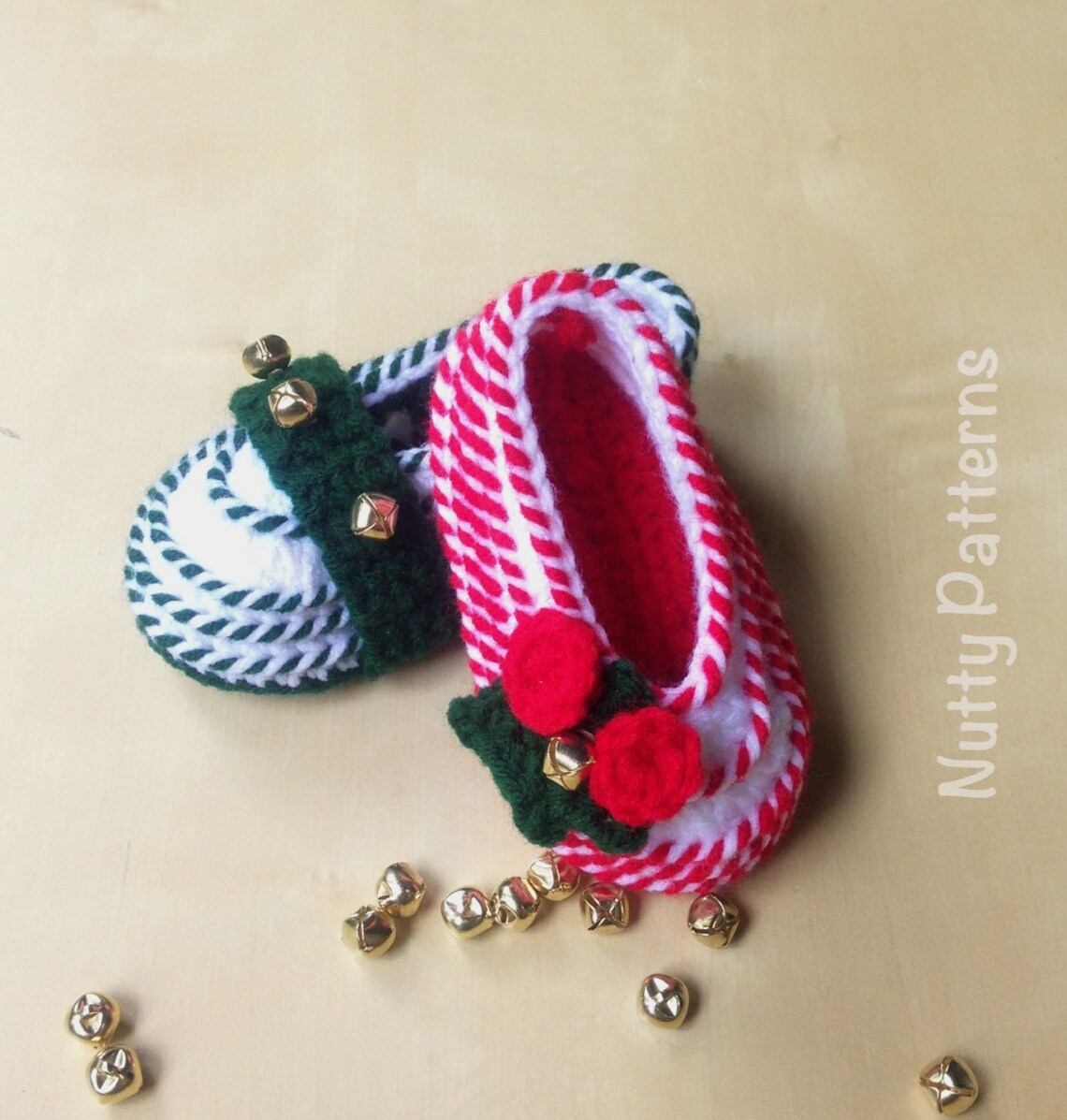 Crochet Patterns * Christmas * Candy Cane Shoes * Babies and Toddlers ...