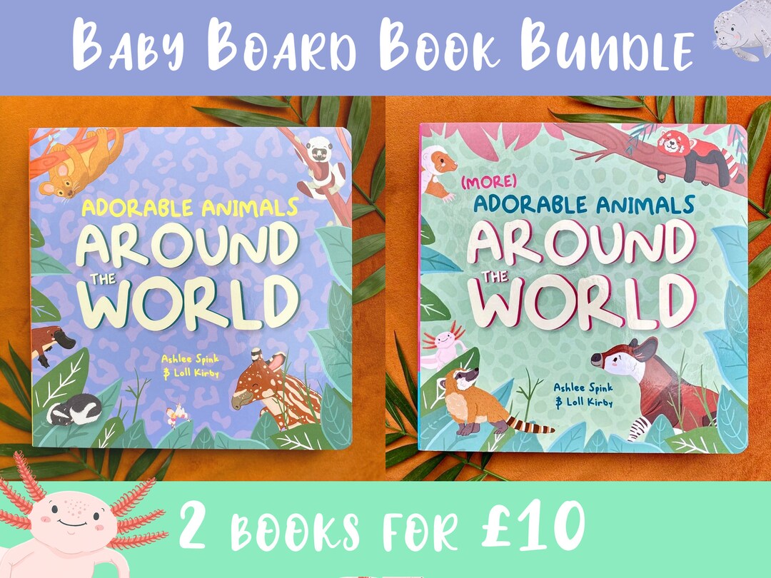 Baby Board Book Bundle - Two Adorable Animals Around the World Board ...