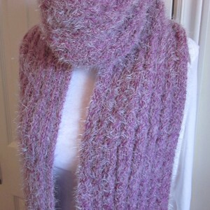 Plum Hairy Cable Pattern Acrylic Nylon Tassel Muffler/neck Shoulder ...