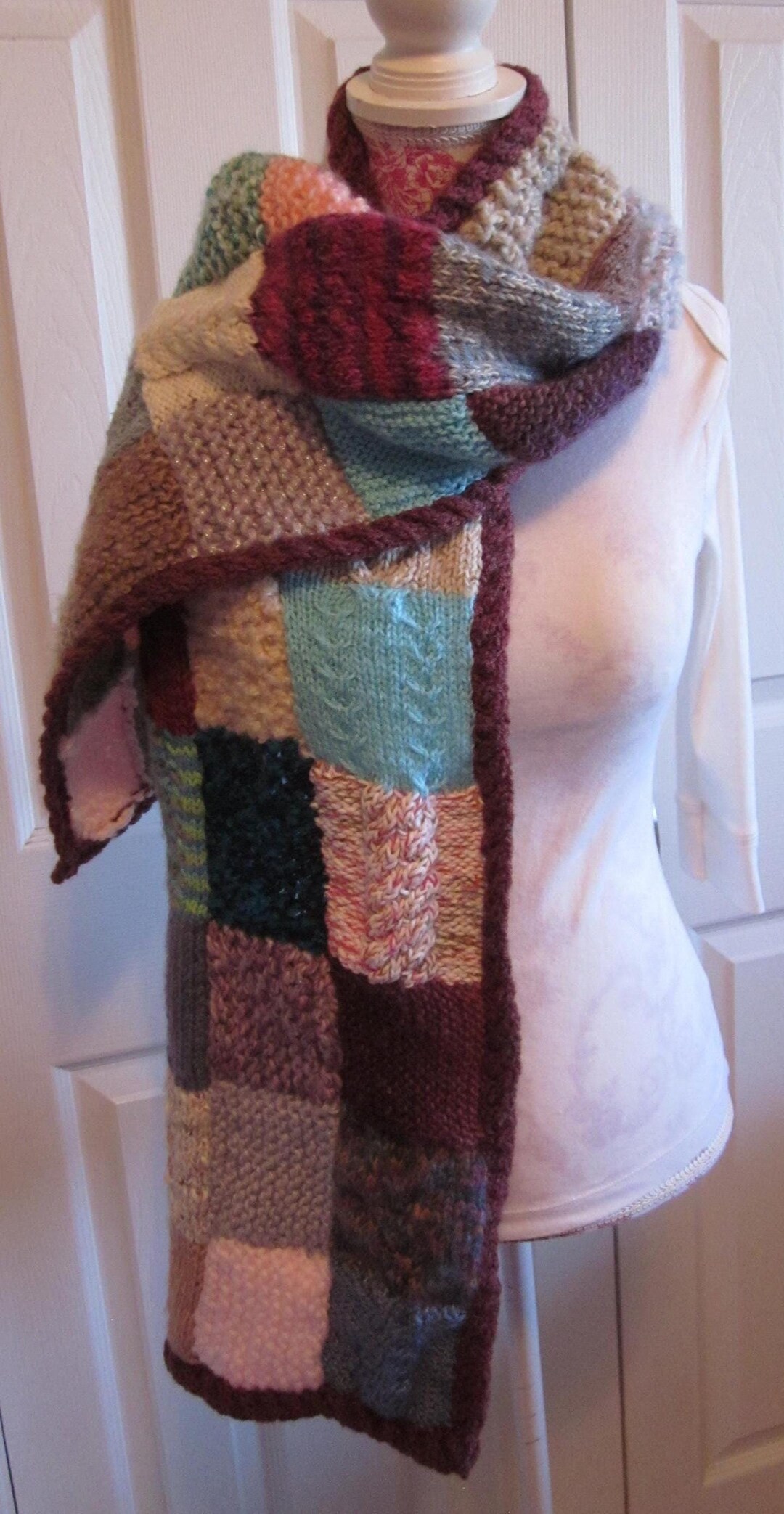 Multi Color Chunky Thick Long Cable Mixed Yarns Muffler With a Free ...