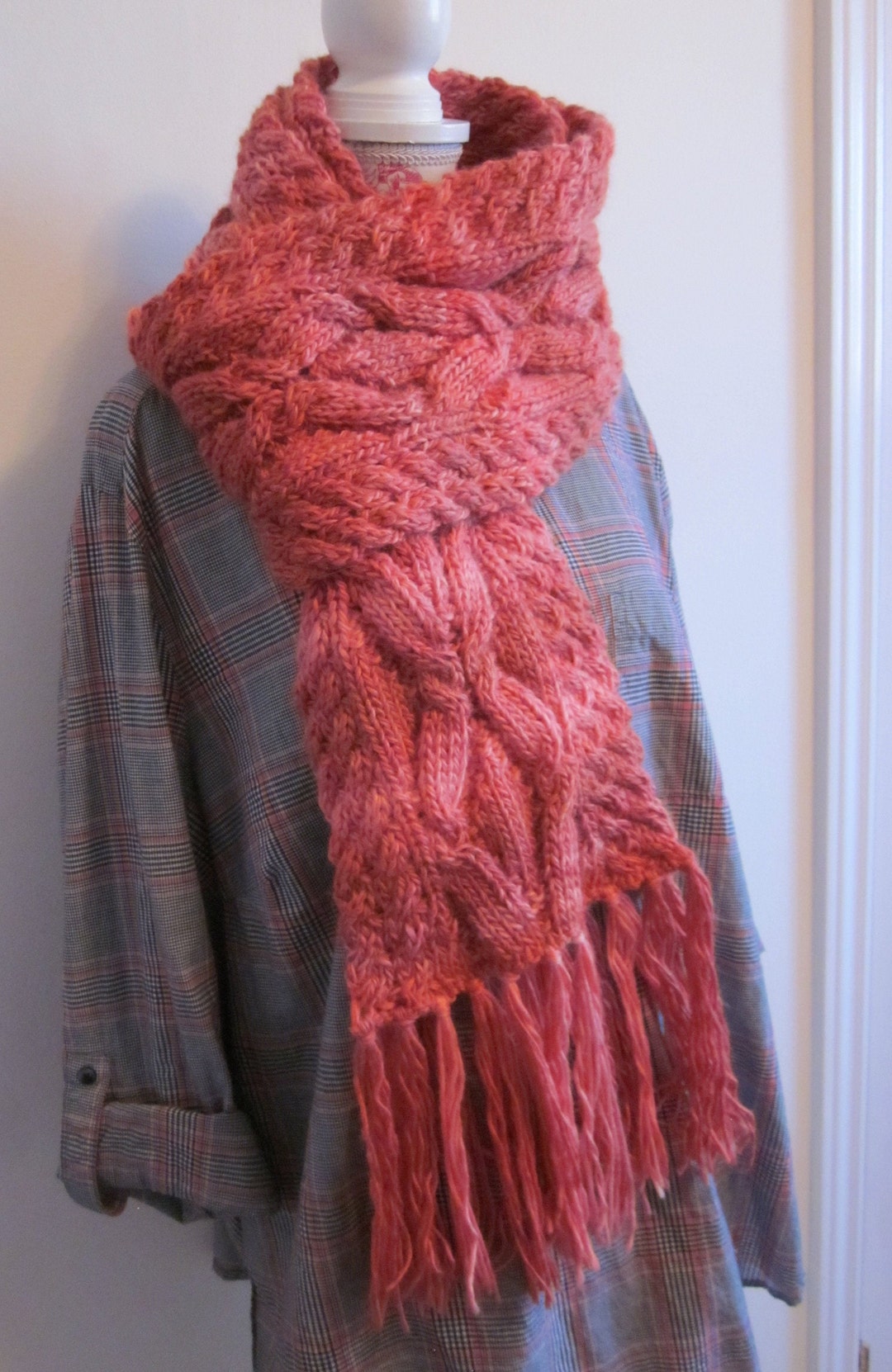 Tangerine Dream Wool Viscose Cable Handmade Tassels - Etsy