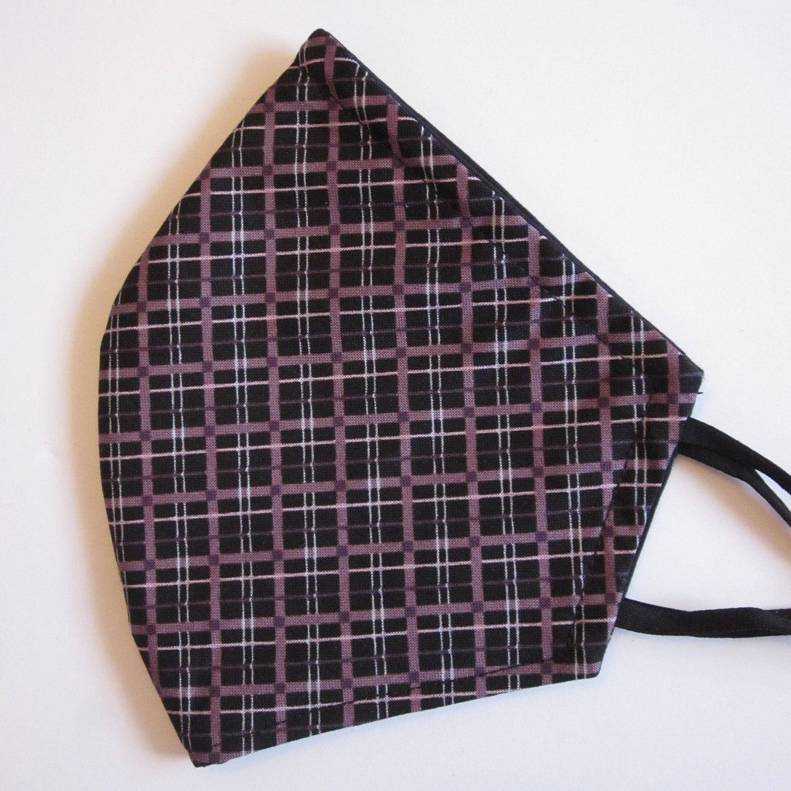 Unisex purple checker build-in filter cotton 3 layers washable | Etsy