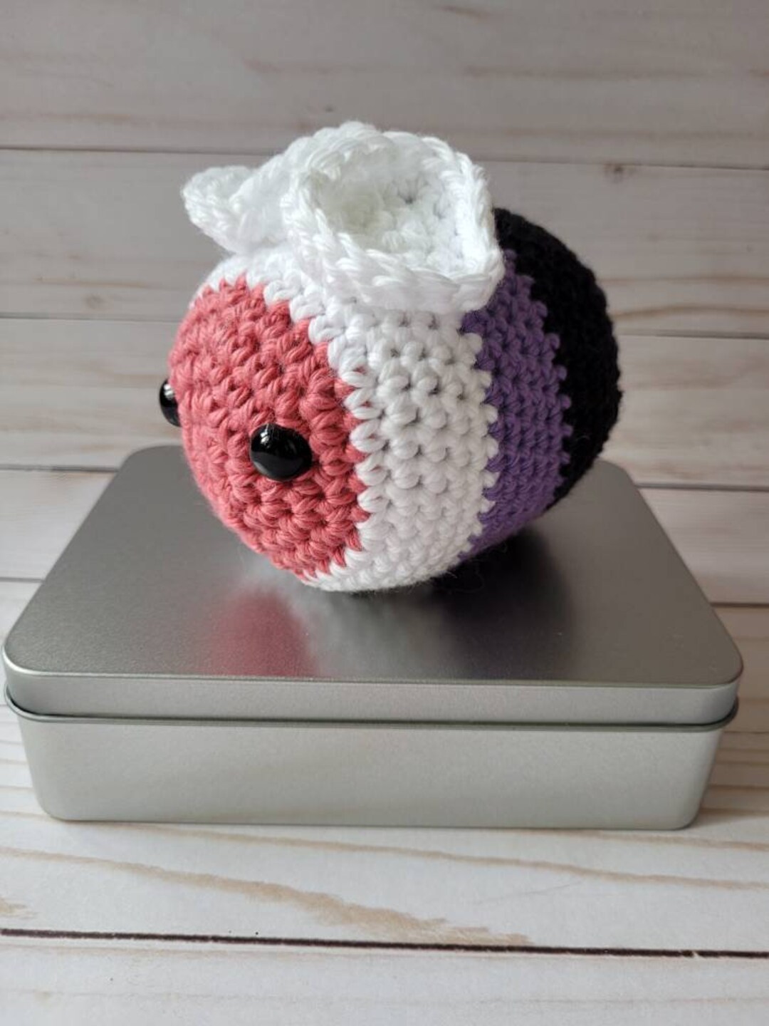 Crochet Pride Bee Plush, Gender Fluid Bee Stuffed Animal, Subtle Pride ...