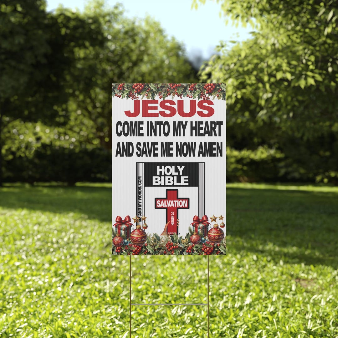 Yard Sign Jesus Save Me Christian Yard Sign Christmas Yard Sign Garden ...