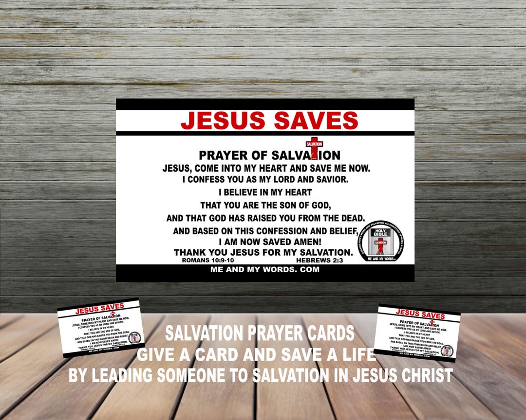 Prayer Card Salvation Card Witness Card Evangelism Card Encouragement ...
