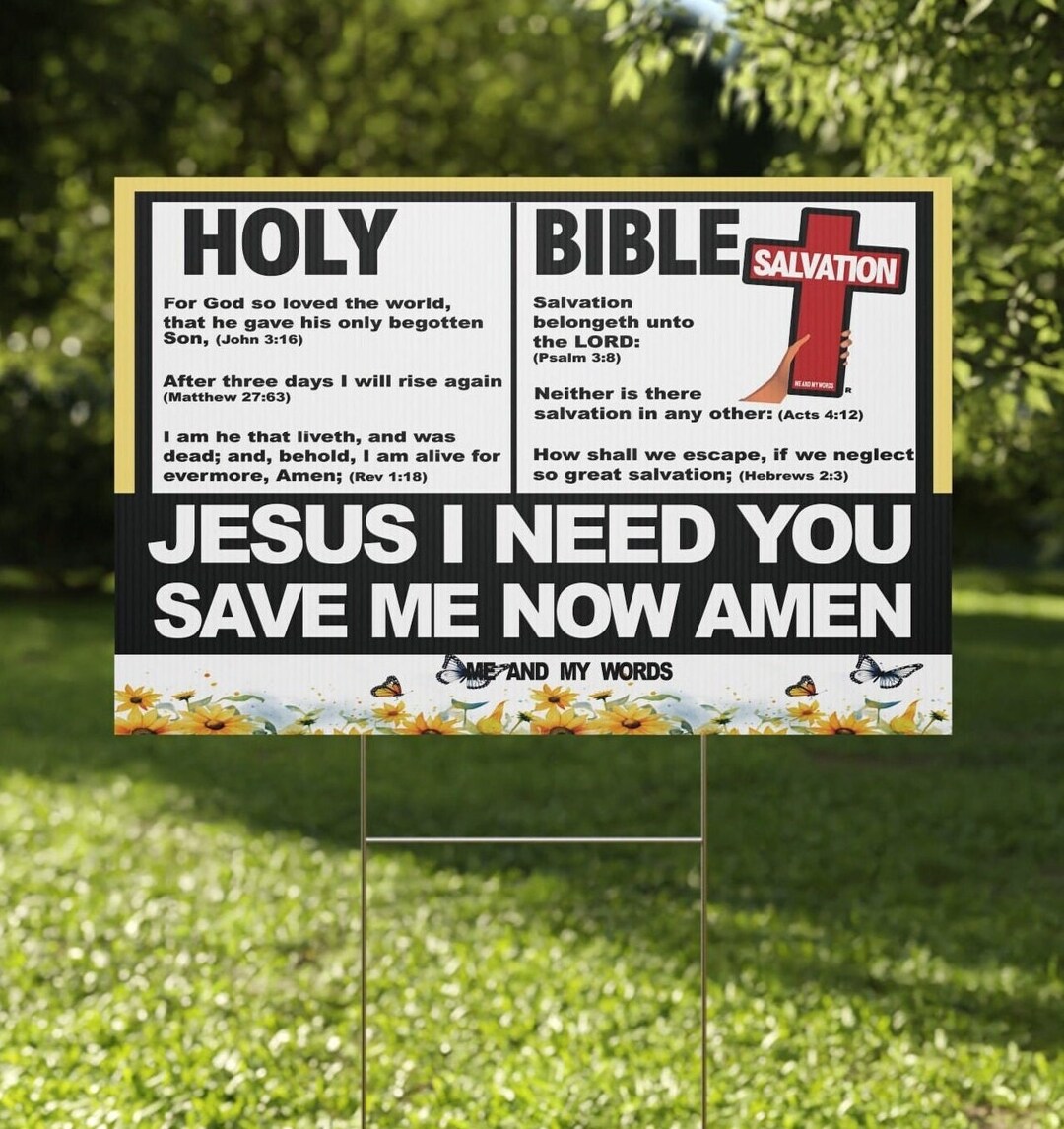 Yard Sign Christian Yard Sign Salvation Sign Prayer Sign Religious Sign ...