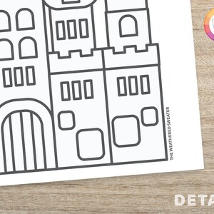 Five Towers Castle Printable Digital Download Coloring Page Activity ...